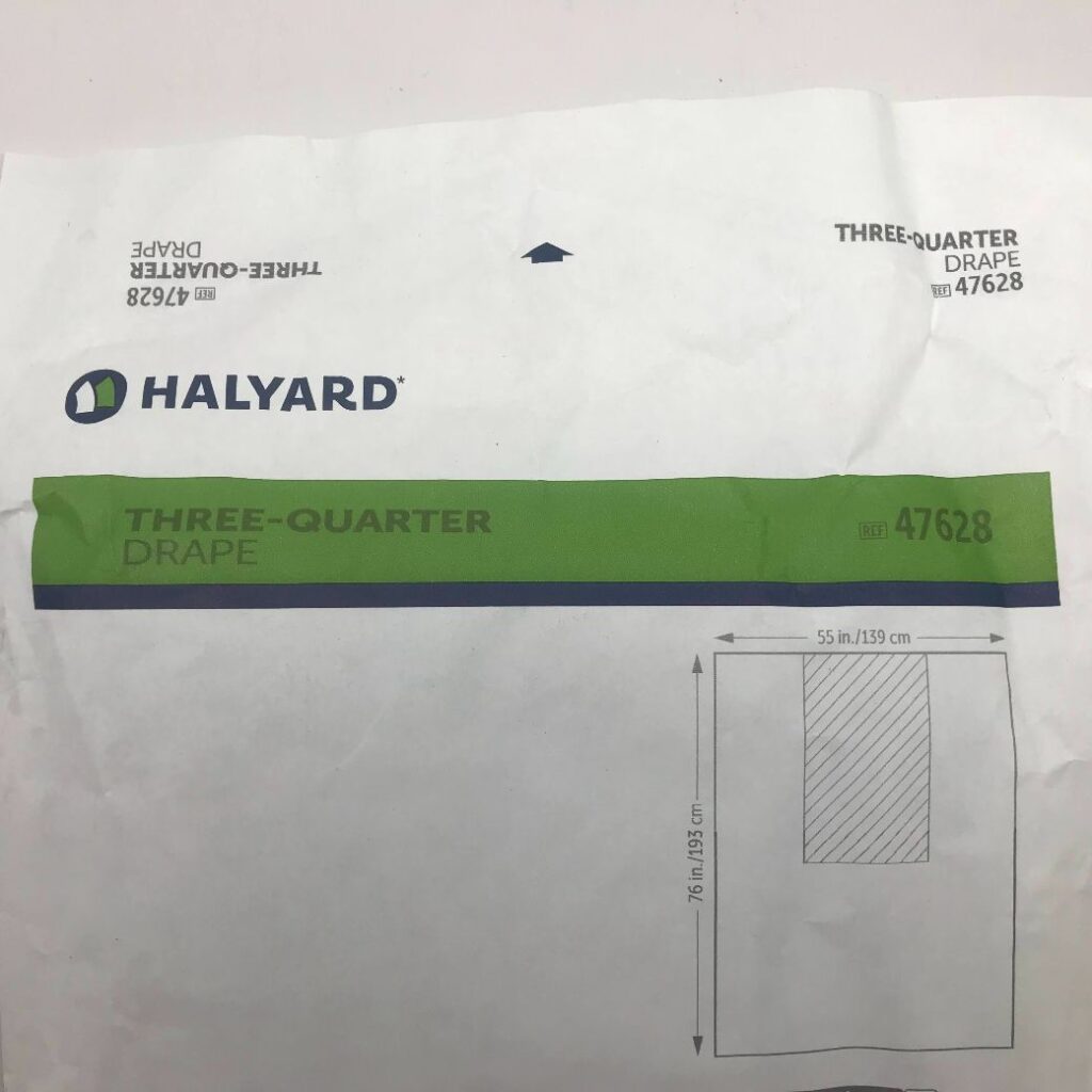 HALYARD 47628 Three-Quarter Drape, AAMI Level 4, 55in x 76in - GB TECH USA