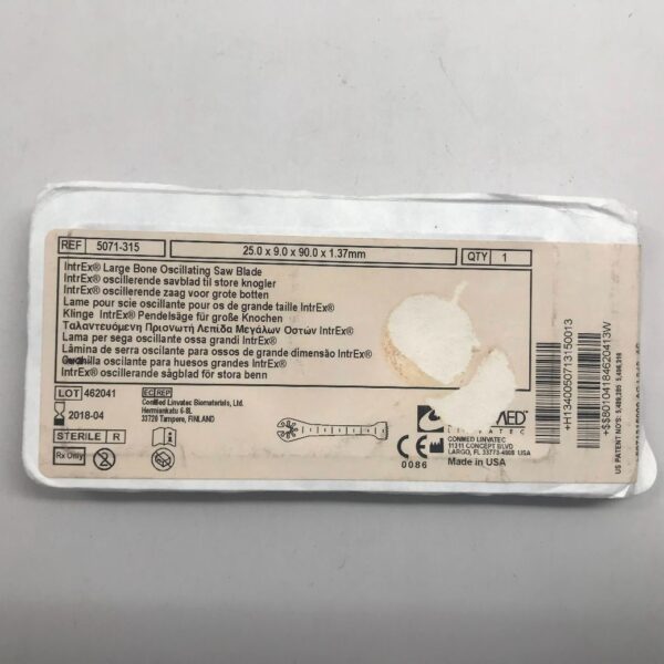 CONMED 5071-315 IntrEx Large Bone Oscillating Saw Blade, 25.0 x 9.0 x ...