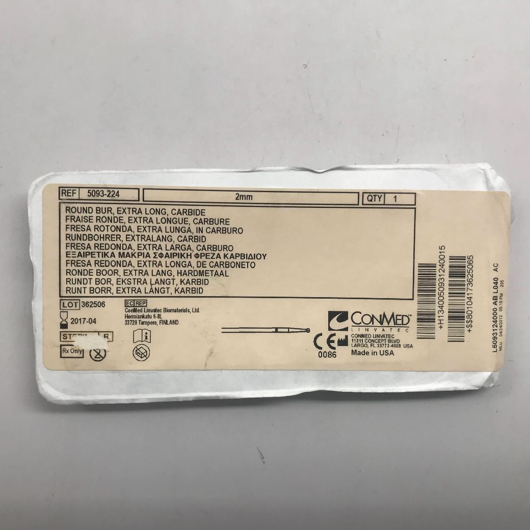 CONMED 5093-224 Round Bur, Extra Long, Carbide, 2mm (X) - GB TECH USA