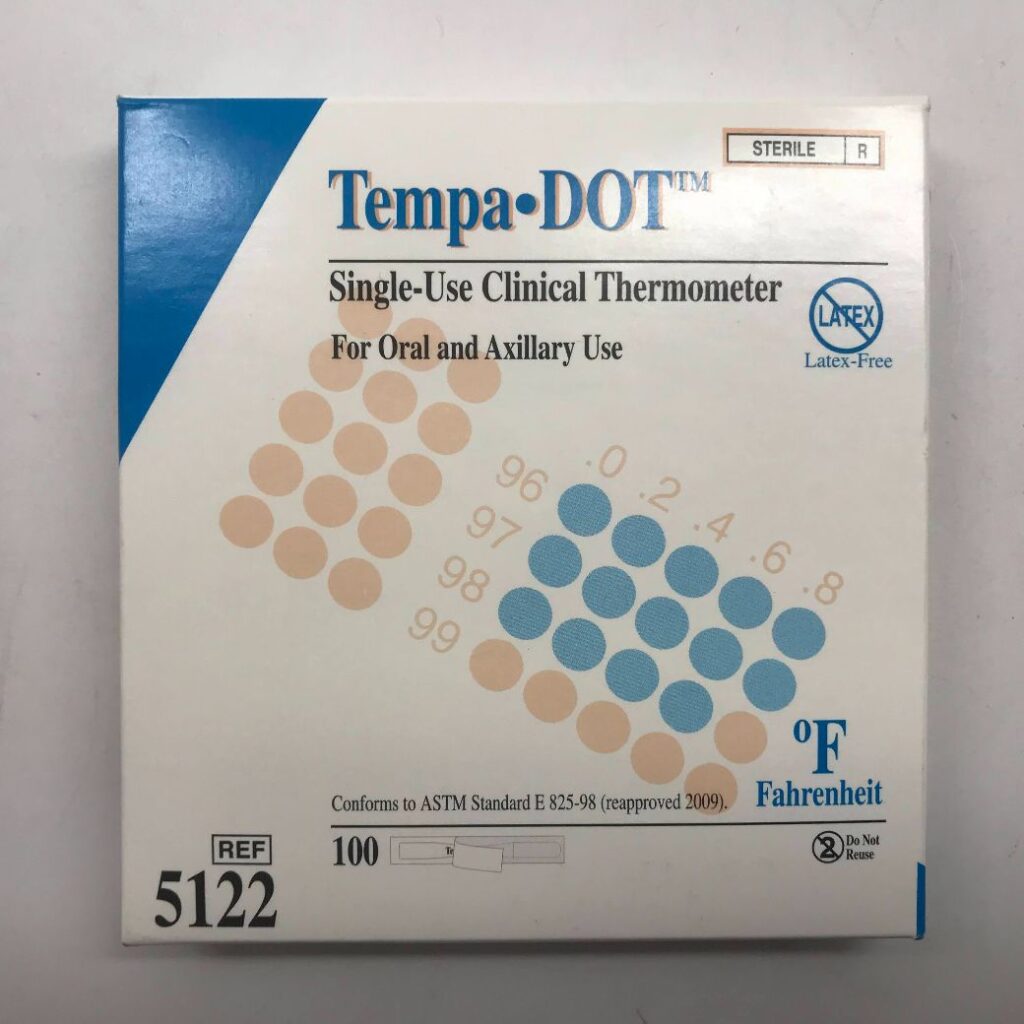 MEDICAL INDICATORS 5122 Tempa DOT Single-Use Clinical Thermometer For ...