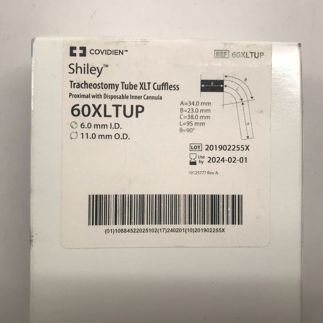 COVIDIEN 60XLTUP Shiley Tracheostomy Tube XLT Cuffless, Proximal With ...