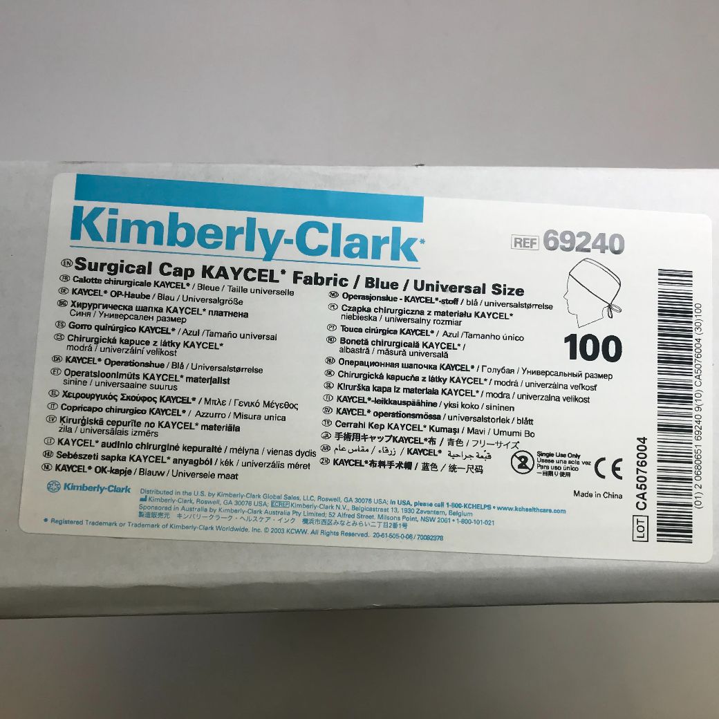 KIMBERLY-CLARK 69240 Surgical Cap KAYCEL Fabric/Blue/Universal Size ...