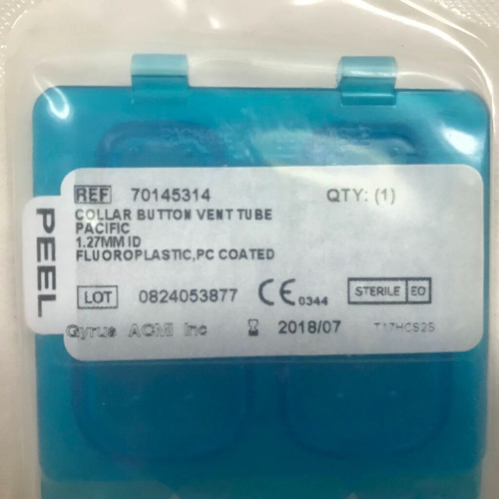 GYRUS ACMI 70145314 Collar Button Vent Tube Pacific, 1.27mm I.D ...