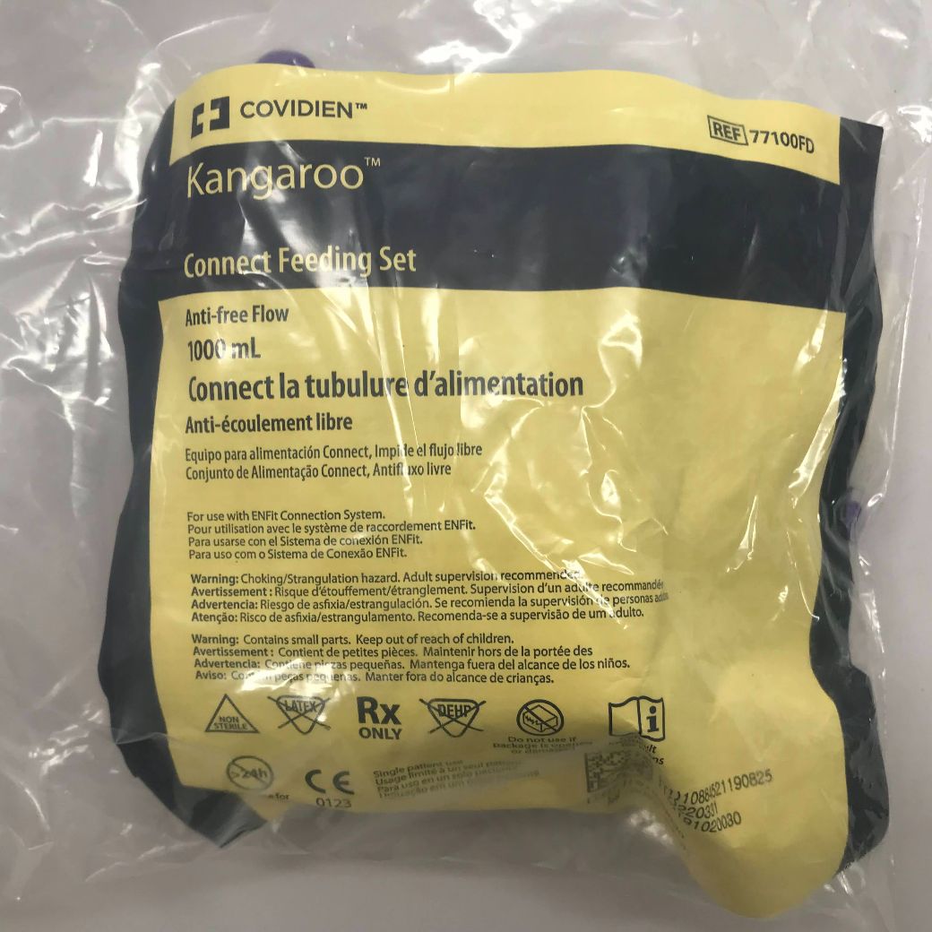 COVIDIEN 77100FD Kangaroo Connect Feeding Set, Anti-Free Flow, 1000mL ...