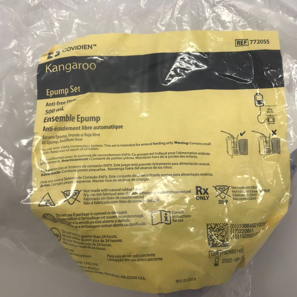 COVIDIEN 772055 Kangaroo Epump Set, Anti-Free Flow, 500mL - GB TECH USA