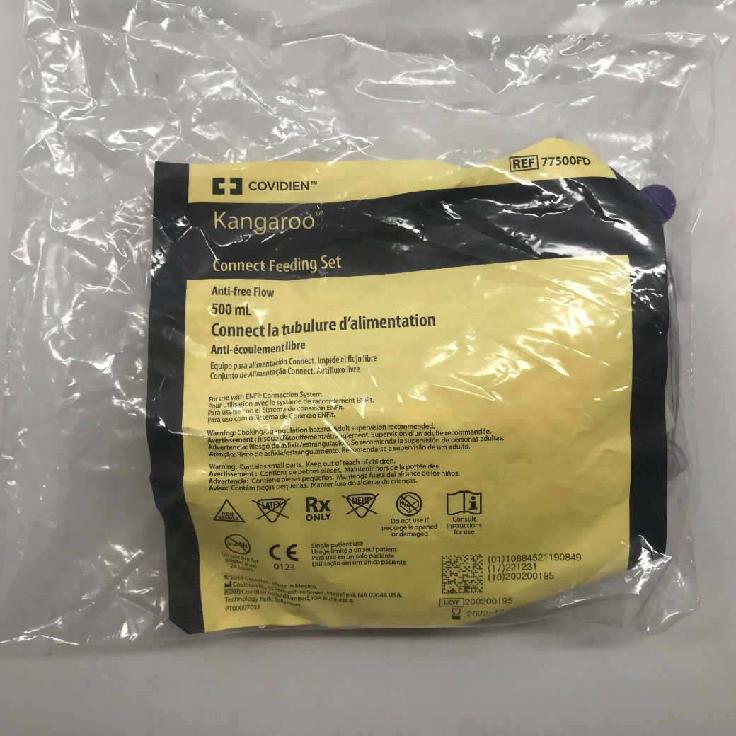 COVIDIEN 77500FD Kangaroo Connect Feeding Set, Anti-Free Flow, 500mL ...