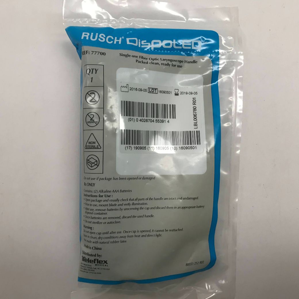 TELEFLEX 77700 Rusch DispoLED Single-Use Fiber Optic Laryngoscope ...