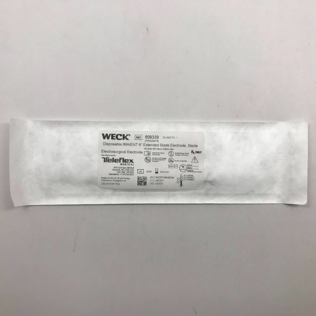 TELEFLEX 809339 Weck Disposable IMA/ENT 6" Extended Blade Electrode ...