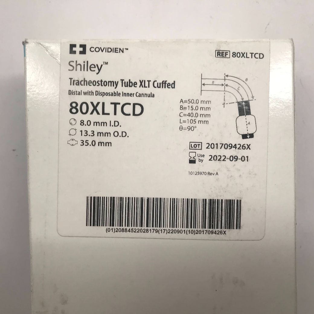 COVIDIEN 80XLTCD Shiley Tracheostomy Tube XLT Cuffed, Distal With ...