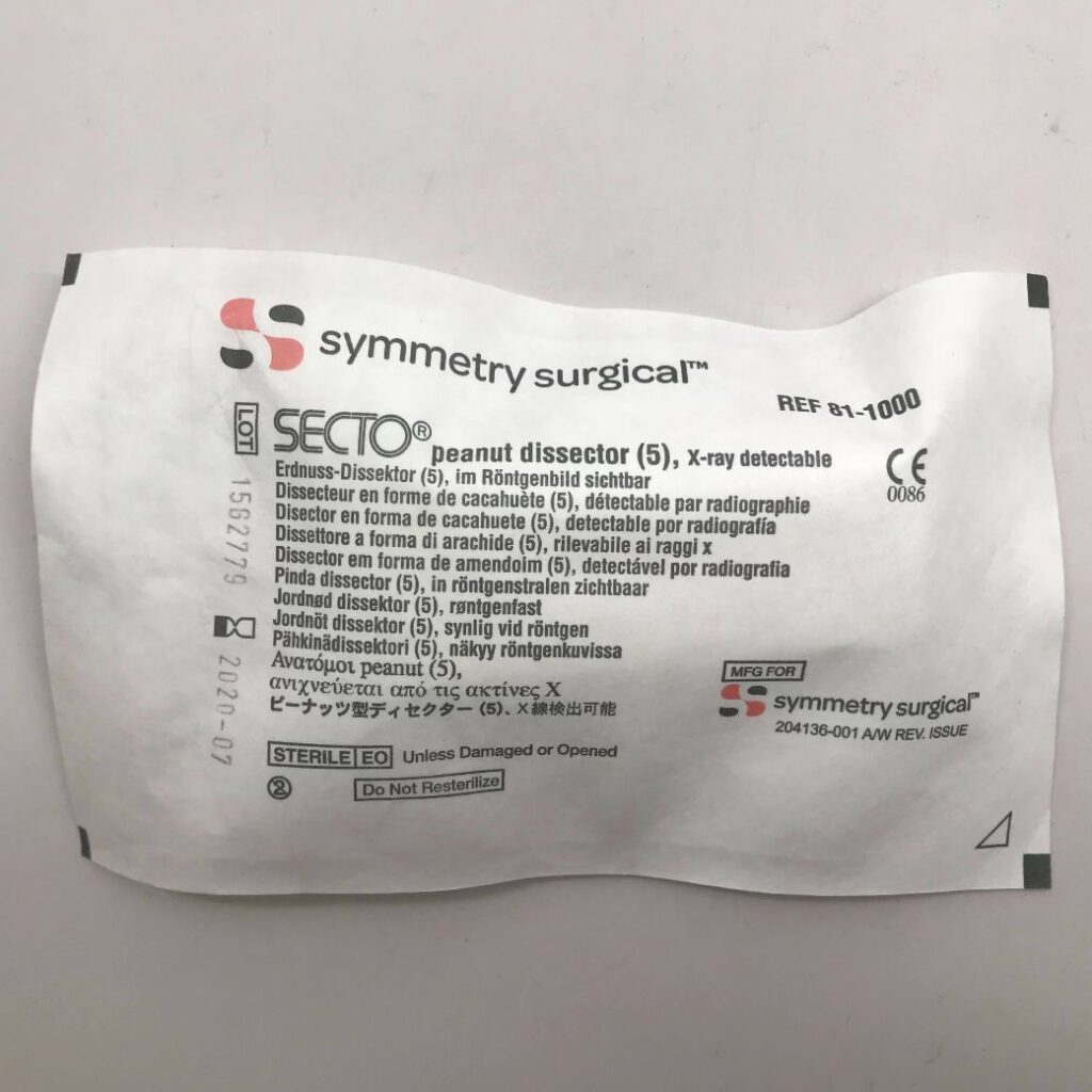 SYMMETRY SURGICAL 81-1000 Secto Peanut Dissector (5), X-Ray Detectable ...