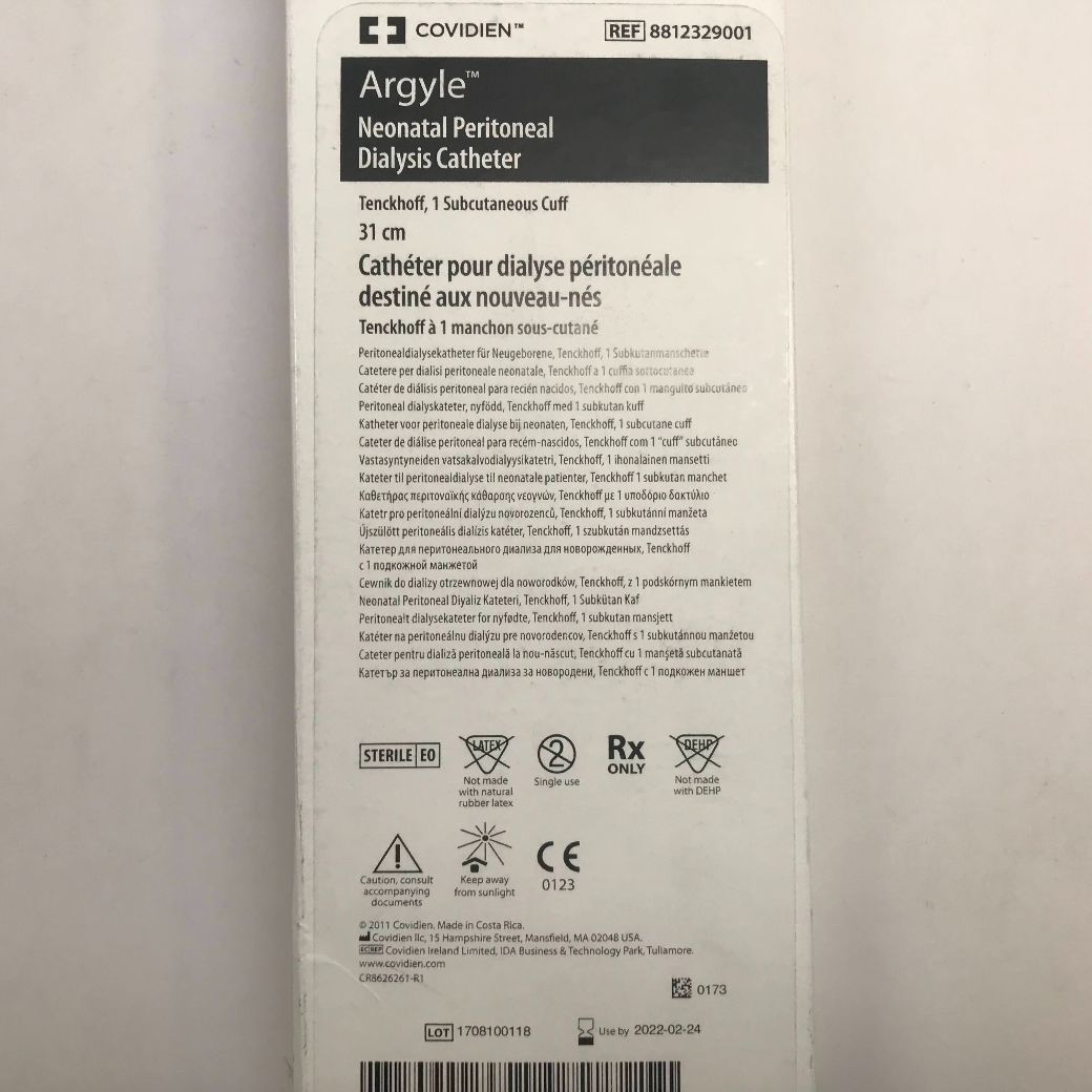 COVIDIEN 8812329001 Argyle Neonatal Peritoneal Dialysis Catheter ...