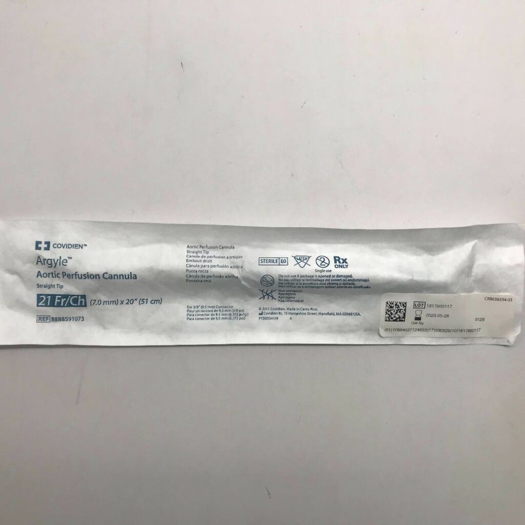 COVIDIEN 8888591073 Argyle Aortic Perfusion Cannula, Straight Tip, 21Fr ...