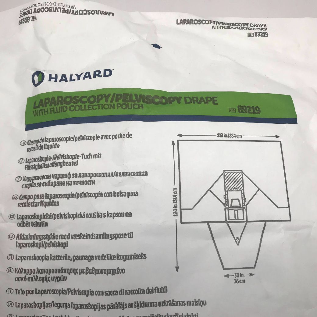 HALYARD 89219 Laparascopy/Pelviscopy Drape With Fluid Collection Pouch ...