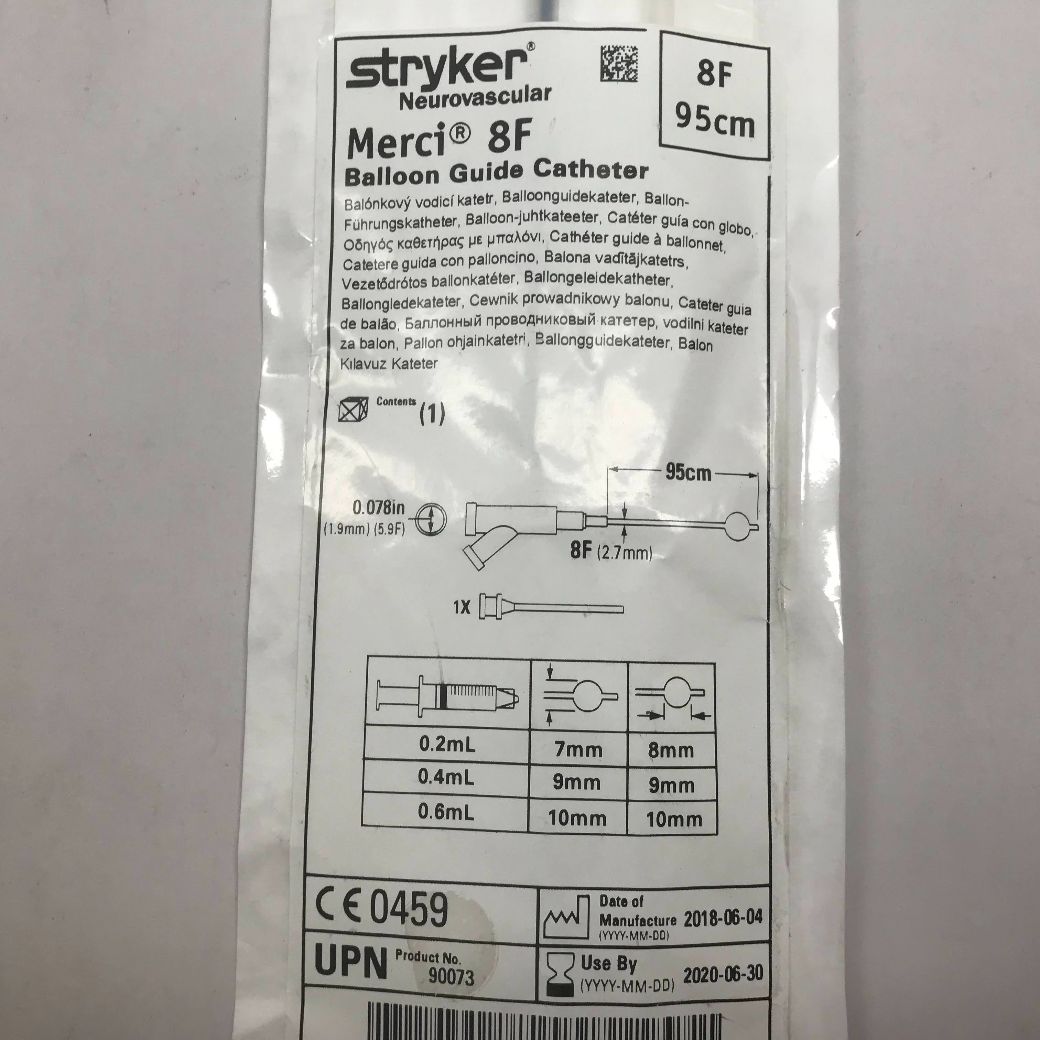 STRYKER 90073 STRYKER 90073 Neurovascular Merci Balloon Guide Catheter ...