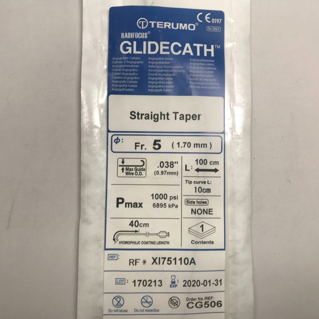 TERUMO CG506 Radifocus Glidecath Angiographic Catheter, Straight Taper ...