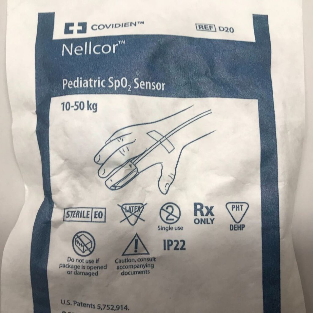 COVIDIEN D20 Nellcor Pediatric SPO2 Sensor, 10-50kg (X) - GB TECH USA