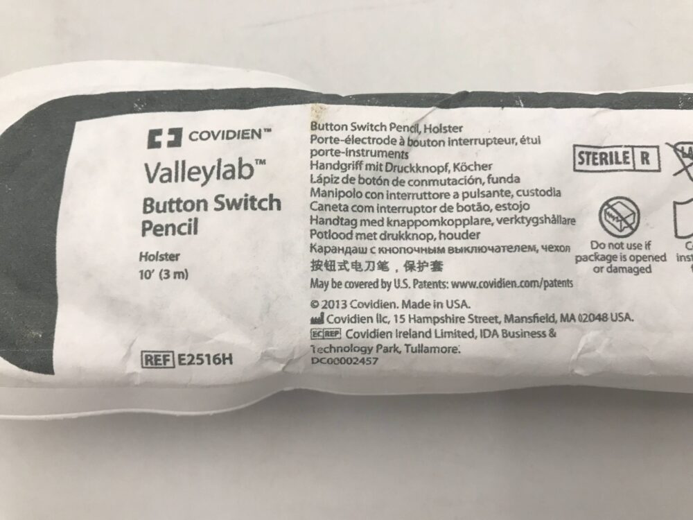 COVIDIEN E2516H Valleylab Button Switch Pencil, Holster, 10′ – GB TECH USA