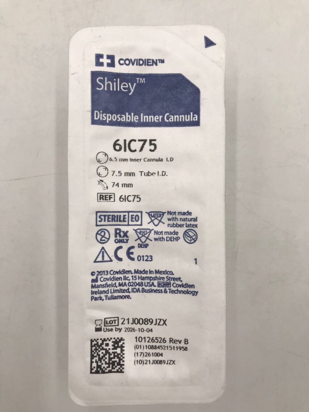 COVIDIEN 6IC75 Shiley Disposable Inner Cannula 6.5mm Inner Cannula I.D ...