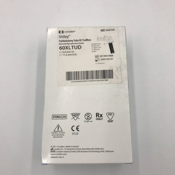 COVIDIEN 60XLTUD Shiley Tracheostomy Tube XLT Cuffless, Distal With ...