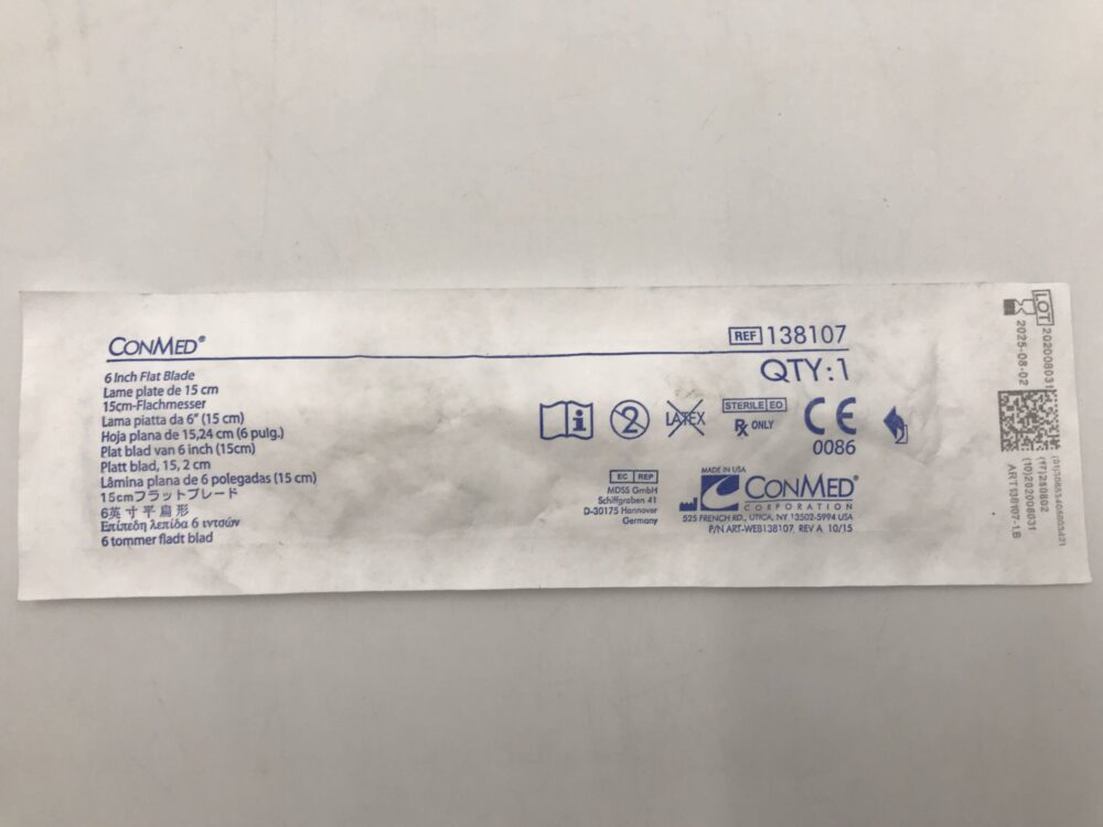 CONMED 138107 6in Flat Blade – GB TECH USA