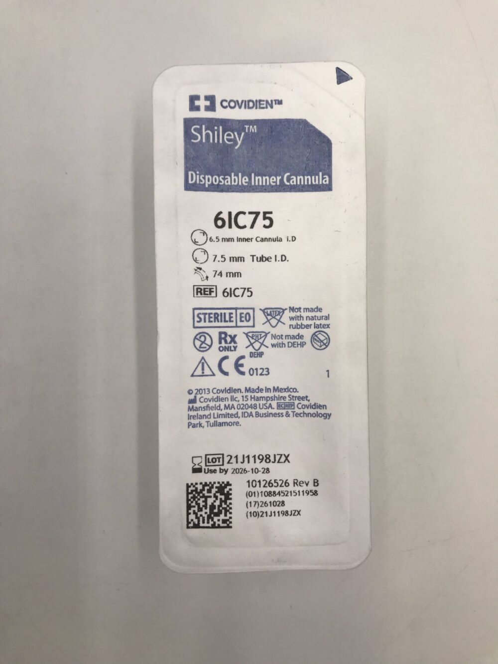 COVIDIEN 6IC75 Shiley Disposable Inner Cannula 6.5mm Inner Cannula I.D ...