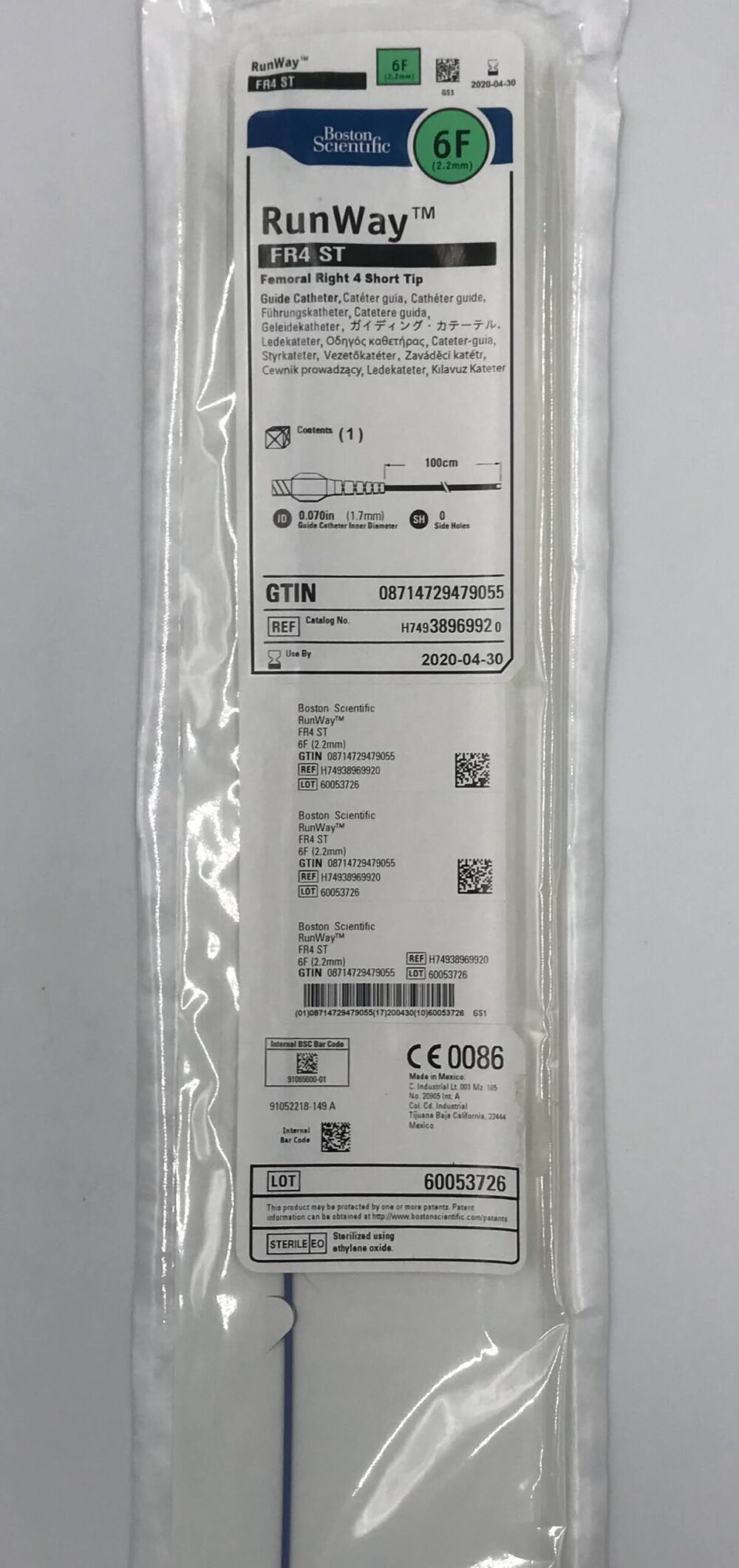 BOSTON SCIENTIFIC 3896992 RunWay Femoral Right 4 Short Tip Guide ...