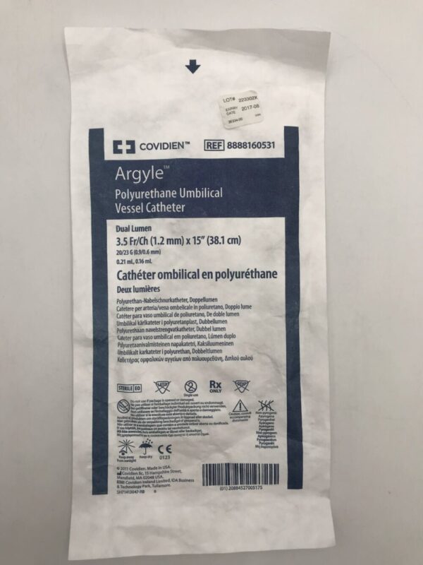 COVIDIEN 8888160531 Argyle Polyurethane Umbilical Vessel Catheter, Dual ...