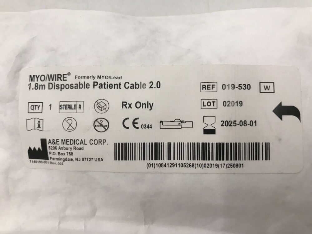A&E MEDICAL 019-530 Myo/Wire 1.8m Disposable Patient Cable 2.0 – GB ...