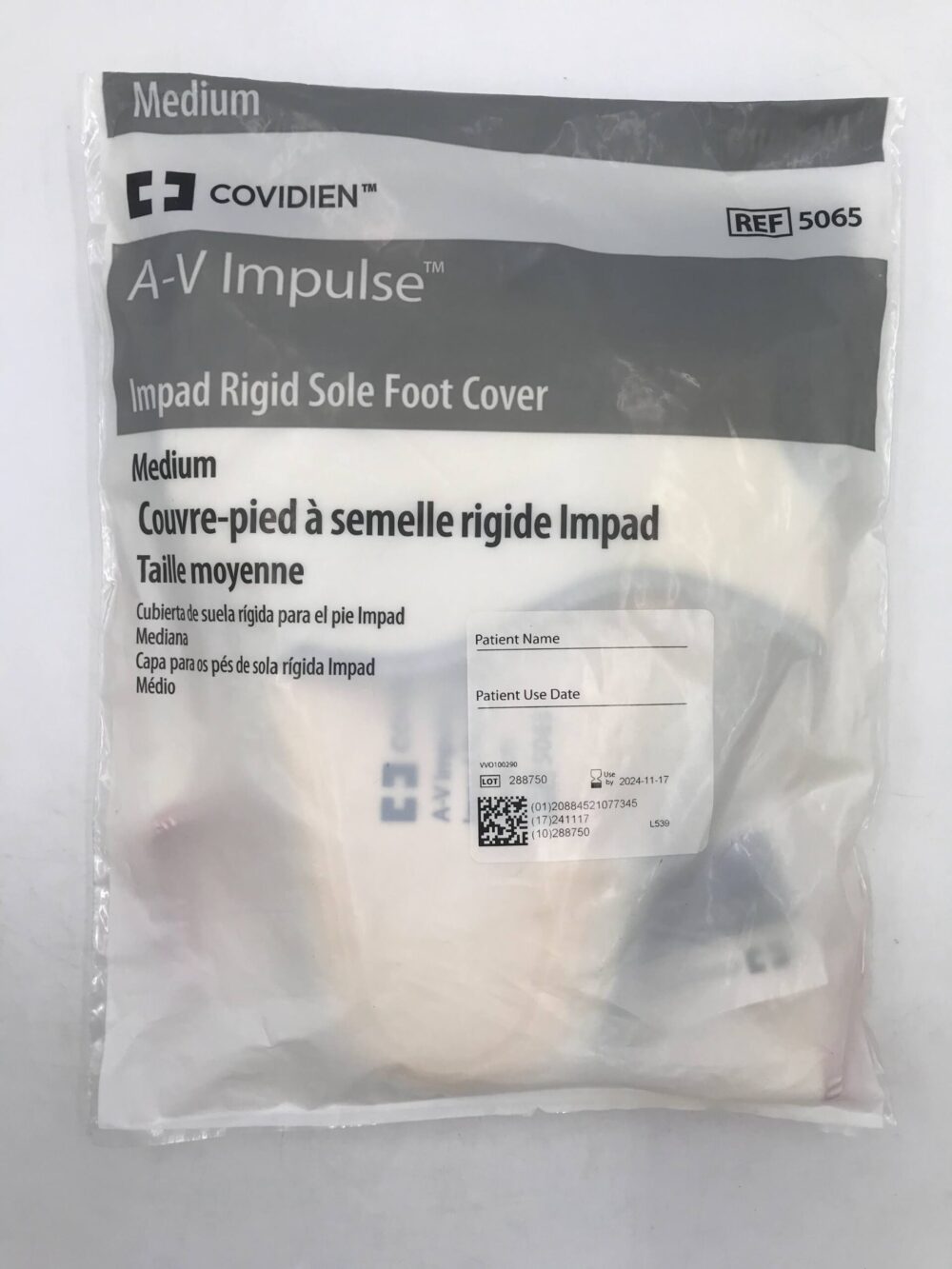 COVIDIEN 5065 A-V Impulse Impad Rigid Sole Foot Cover, Medium - GB TECH USA