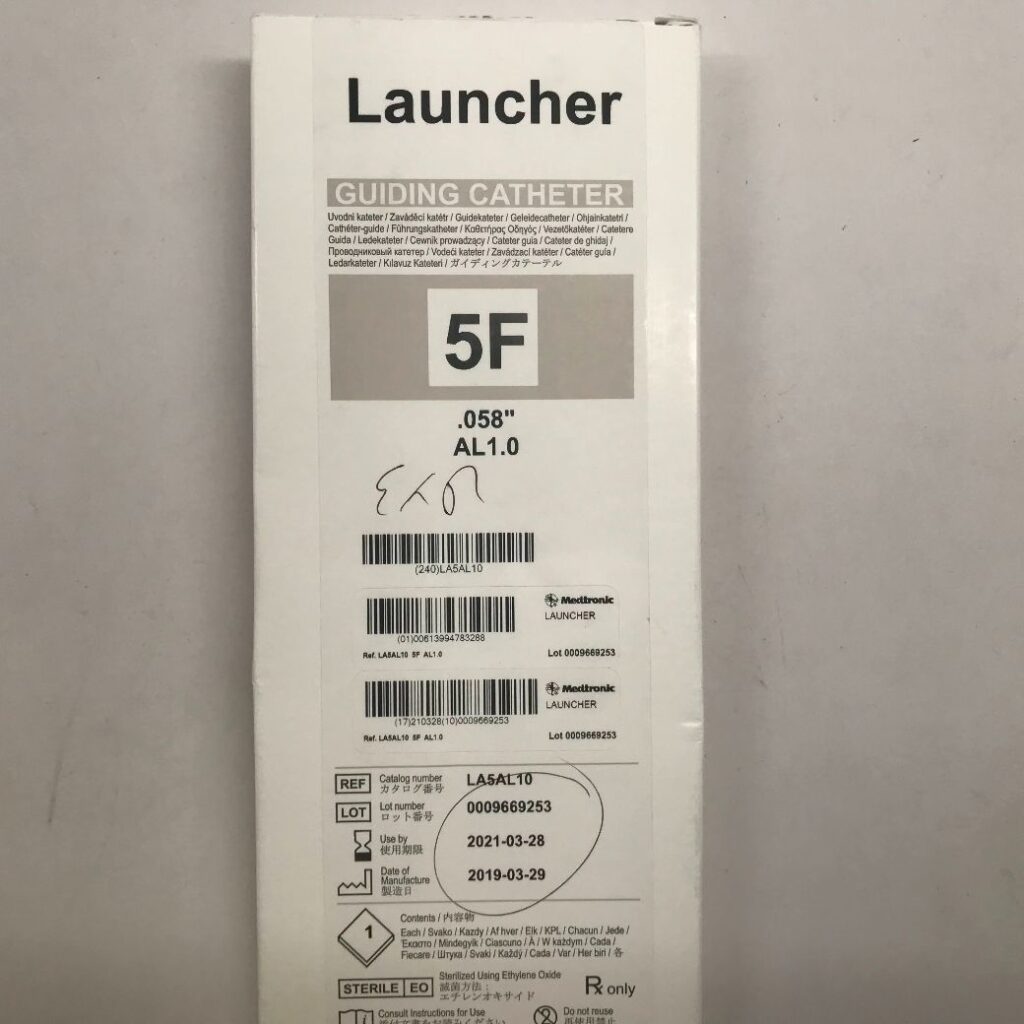 MEDTRONIC LA5AL10 Launcher Guiding Catheter, 5F, .058", AL1.0, 100cm (X ...