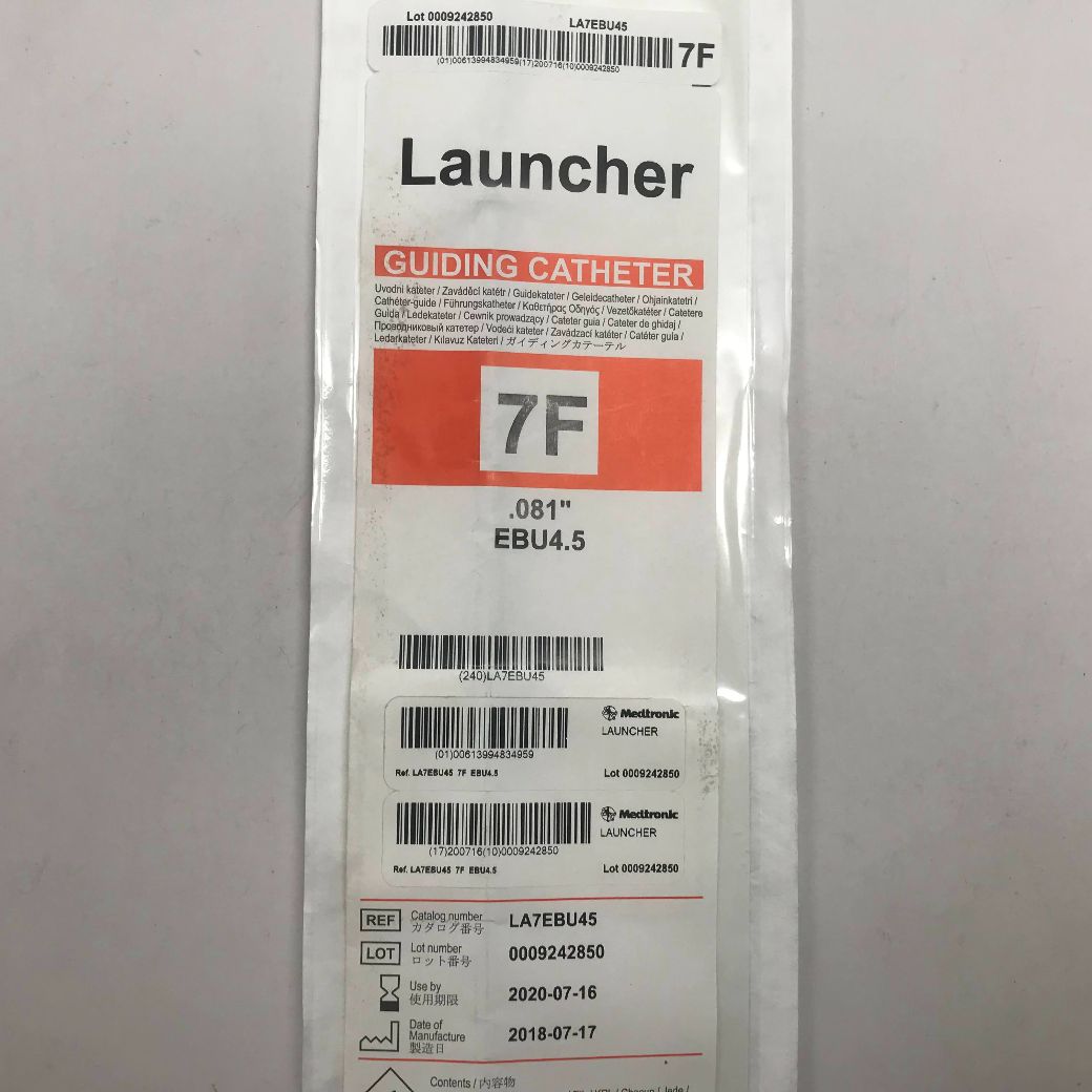 MEDTRONIC LA7EBU45 Launcher Guiding Catheter, 7F, .081", EBU4.5, 100cm ...