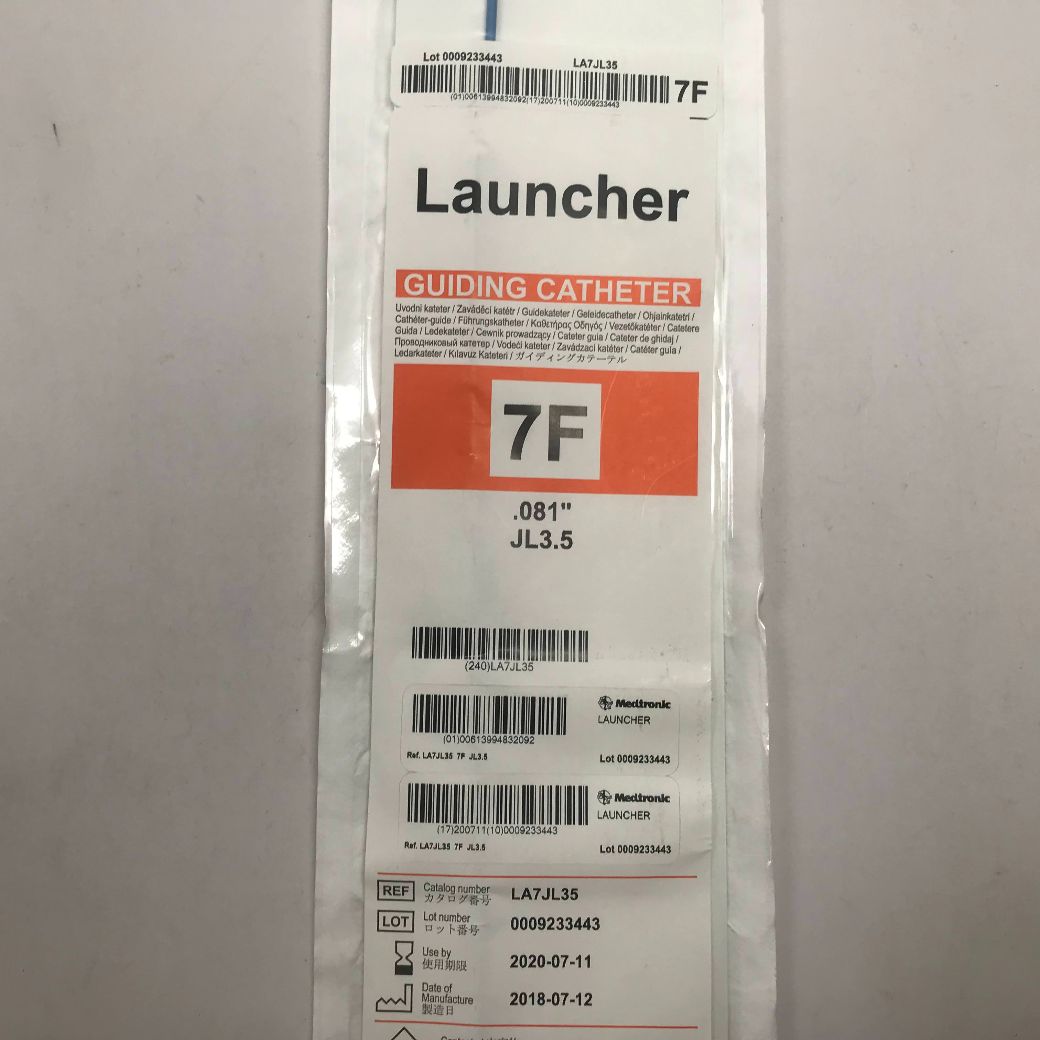 MEDTRONIC LA7JL35 Launcher Guiding Catheter, 7F, .081", JL3.5, 100cm (X) - GB TECH USA