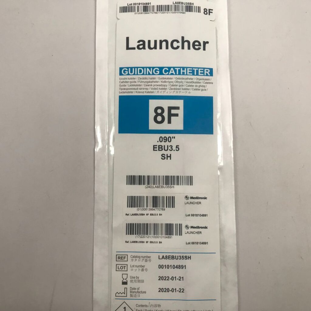 MEDTRONIC LA8EBU35SH Launcher Guiding Catheter, 8F, .090", EBU3.5 SH ...