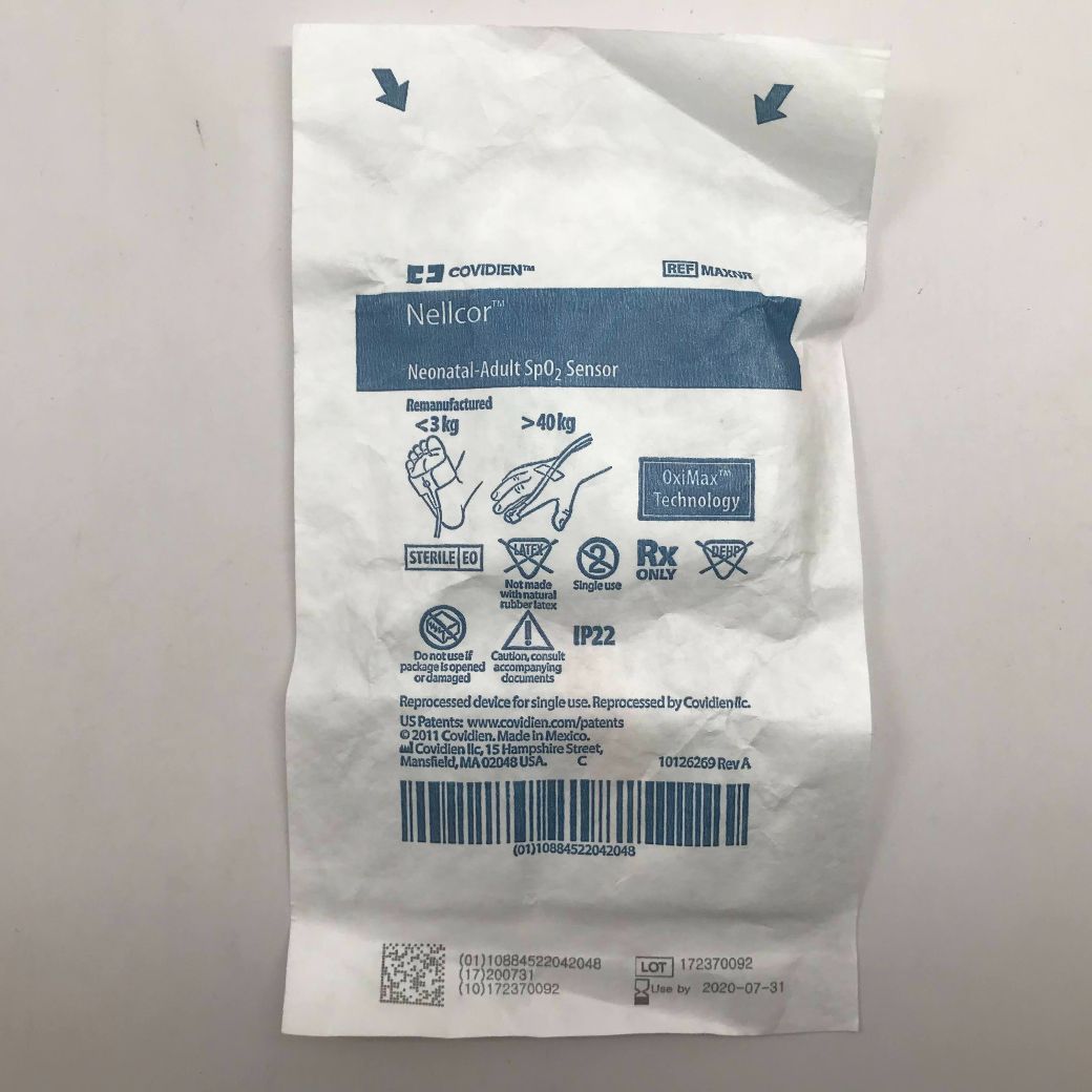 COVIDIEN MAXNR Nellcor Neonatal-Adult SPO2 Sensor, 3kg, 40kg (X) - GB ...