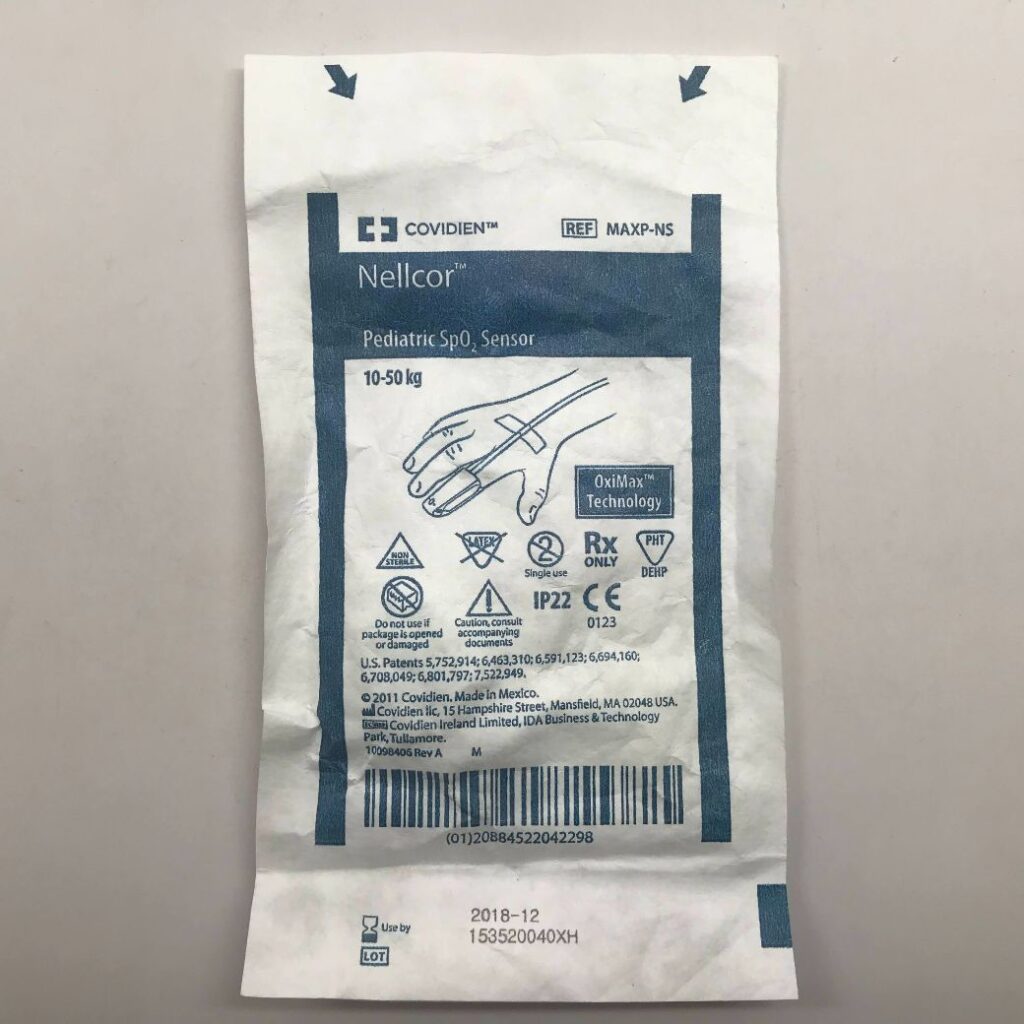 COVIDIEN MAXP-NS Nellcor Pediatric SPO2 Sensor, 10-50kg (X) - GB TECH USA