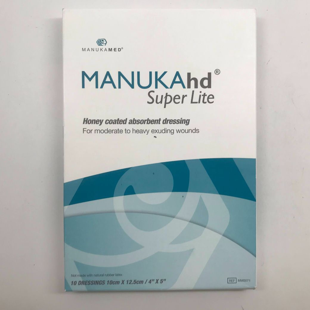 MANUKAMED MM0071 Super Lite Honey Coated Absorbent Dressing, 10cm x 12 ...