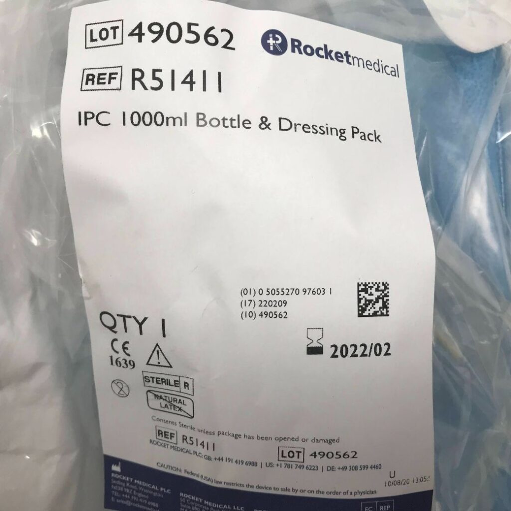 ROCKET MEDICAL R51411 IPC 1000mL Bottle And Dressing Pack (X) - GB TECH USA