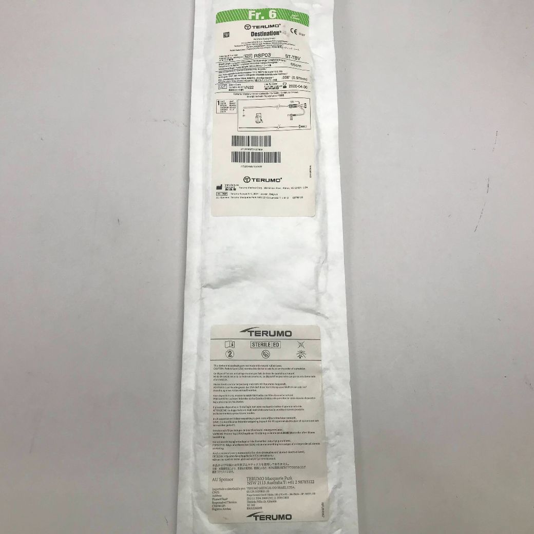 TERUMO RSP03 Destination Peripheral Guiding Sheath, 6Fr, 65cm (X) - GB ...