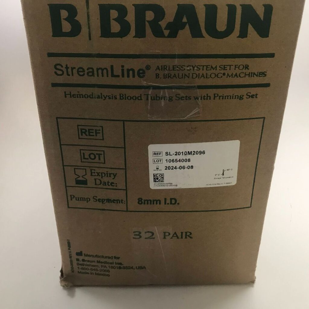 BRAUN SL-2010M2096 StreamLine Airless System Set, Hemodialysis Blood ...