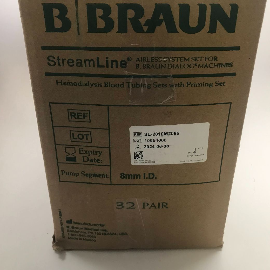 BRAUN SL-2010M2096 StreamLine Airless System Set, Hemodialysis Blood ...