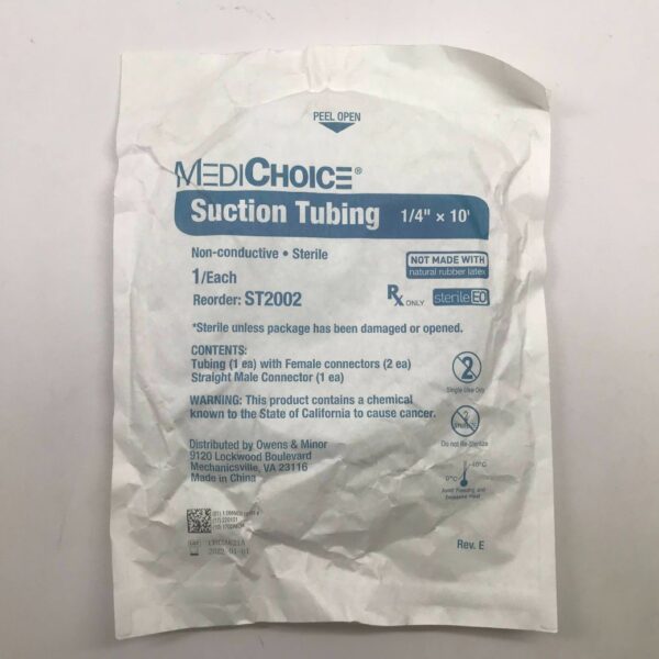 MEDICHOICE ST2002 Suction Tubing, Non-Conductive, Sterile, 1/4" x 10' (X) - GB TECH USA