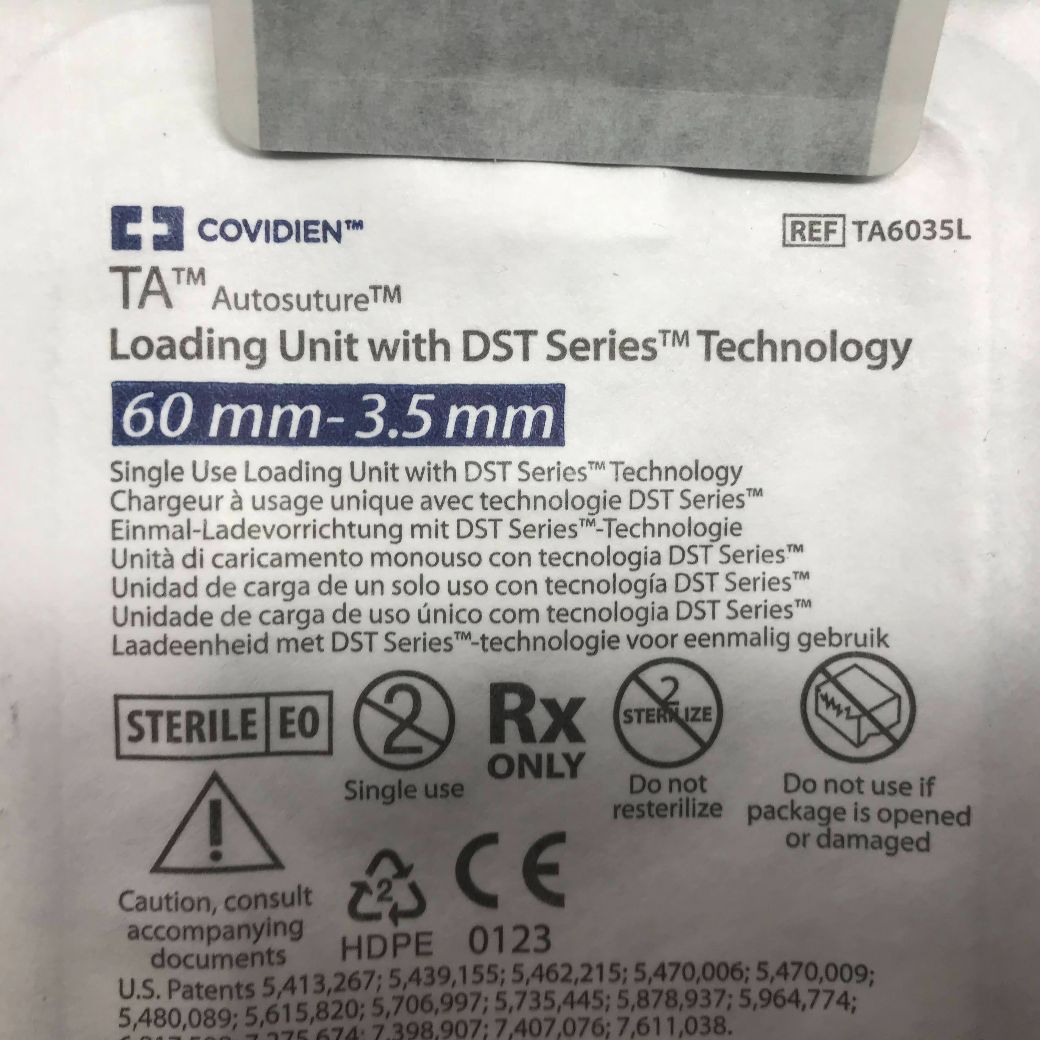 COVIDIEN TA6035L TA AutoSuture Loading Unit With DST Series Technology ...