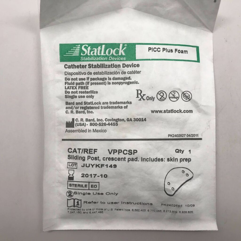 BARD VPPCSP Catheter Stabilization Device, Sliding Post, Crescent Pad ...