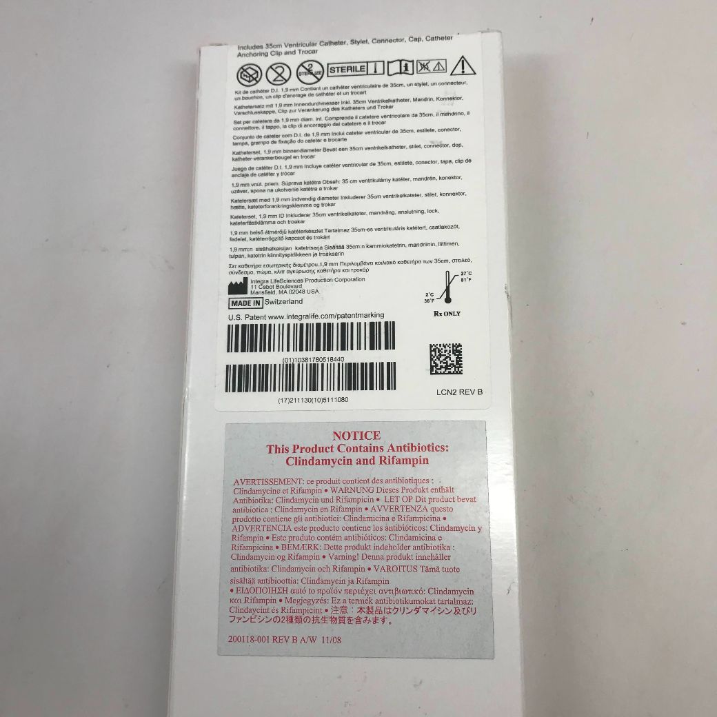 CodMan 82-1749 EVD Bactiseal EDV Catheter Set 1.9mm (X) - GB TECH USA