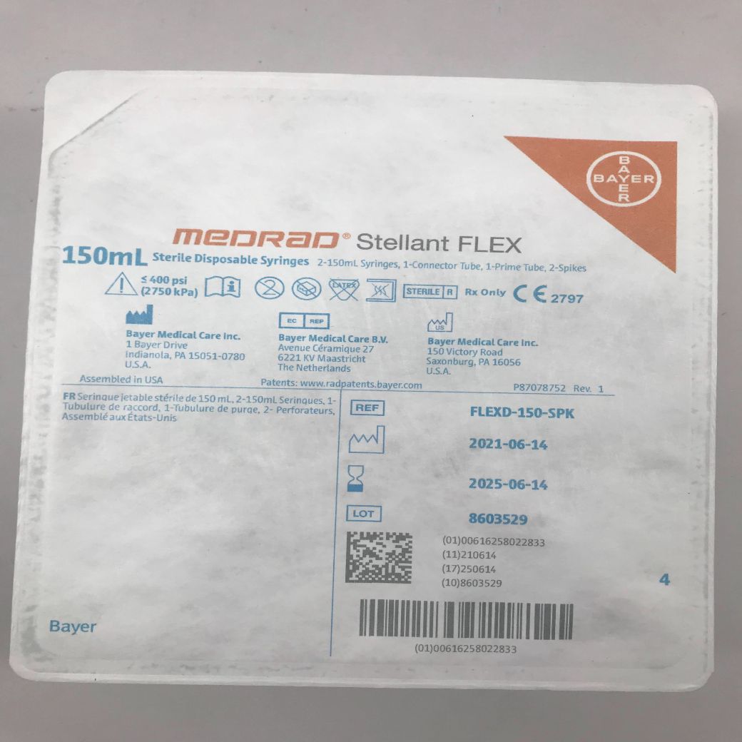 Bayer Medical FLEXD-150-SPK Medrad Stellant Flex 2 Sterile Syringes, 1 ...