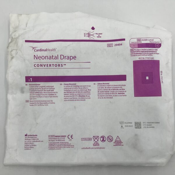 Cardinal Health 29494 Neonatal Drape Convertors, 110.5cm x 152cm, Level ...
