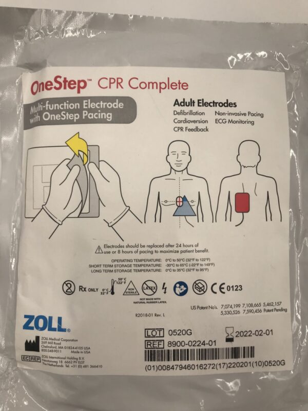 Zoll Medical 8900-0224-01 Adult Electrodes Multi-Function W/OneStep ...