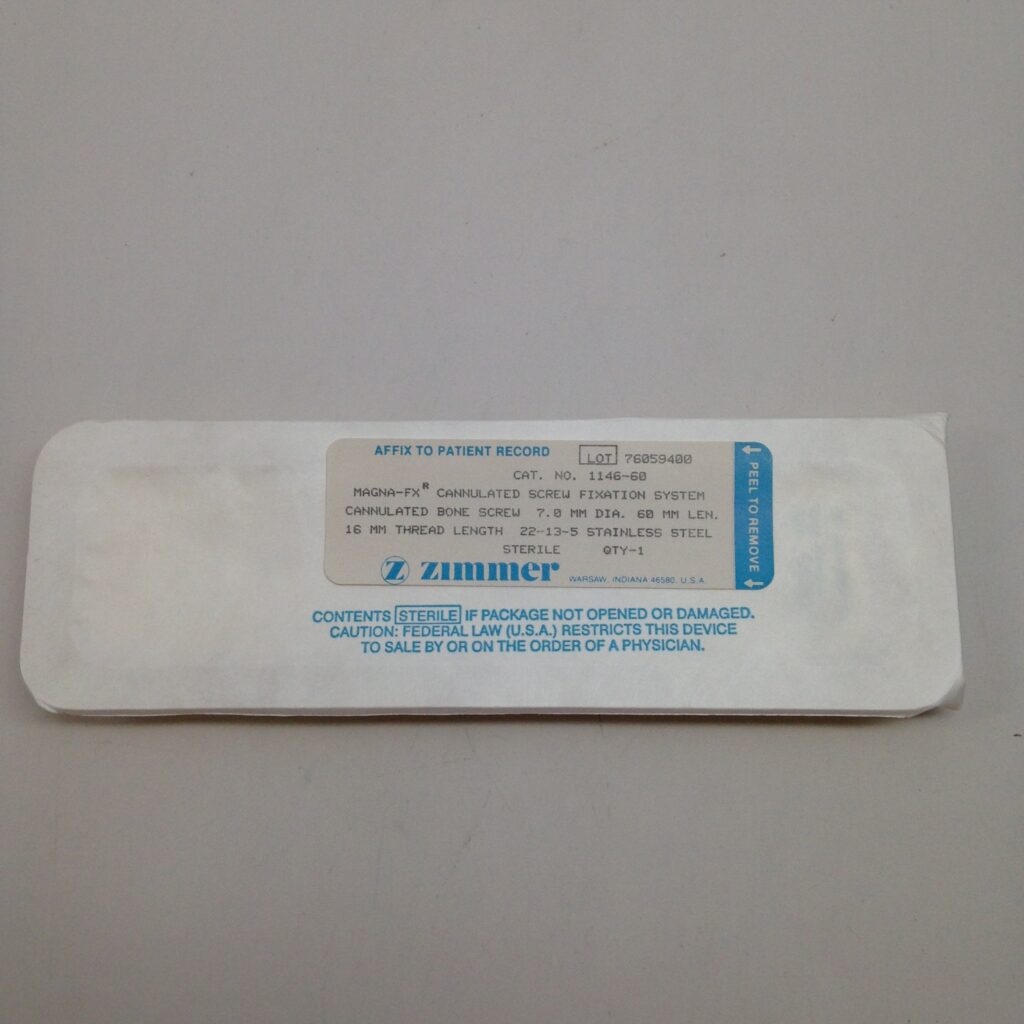 Zimmer 1146-60 Magna-Fx Cannulated Bone Screw Trauma Systems 16mm ...