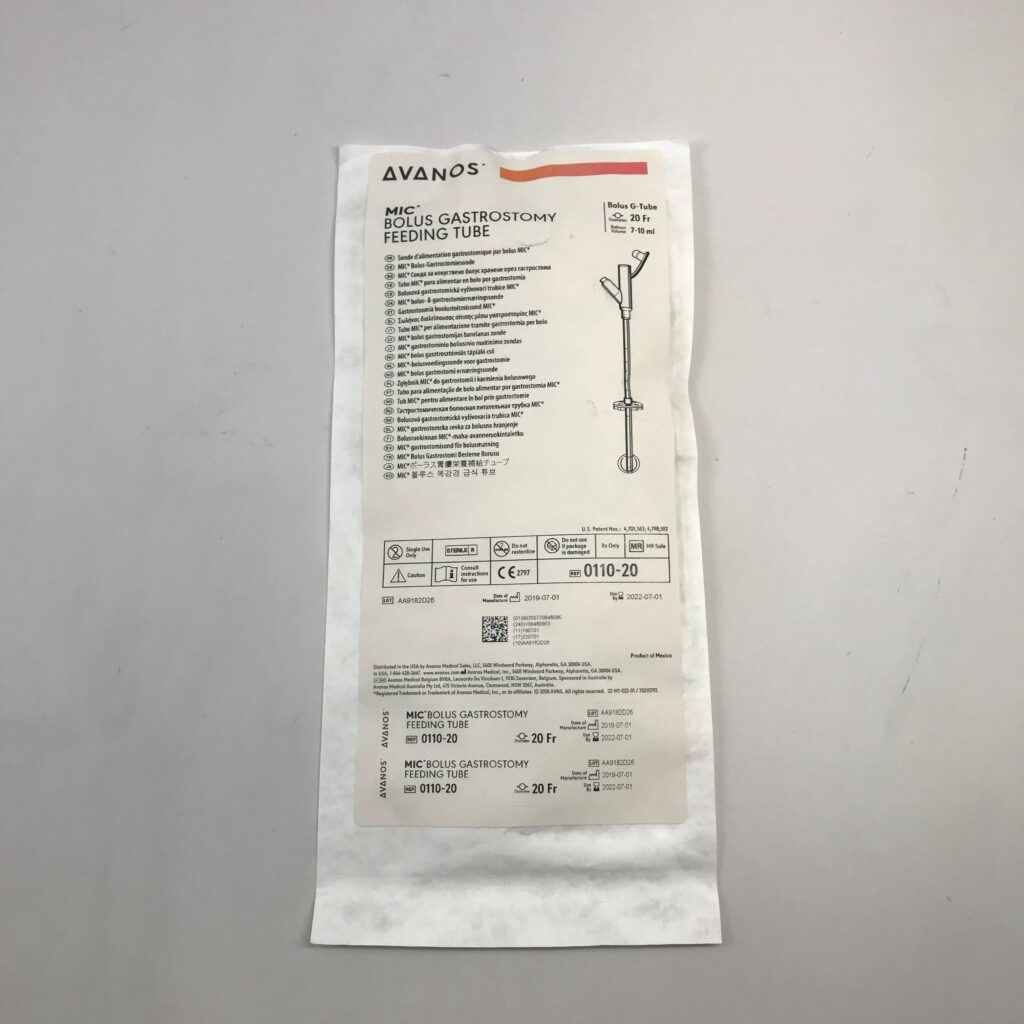 Avanos 0110-20 Mic Bolus Gastrostomy Feeding Tube D=20Fr, BV=7-10ml ...