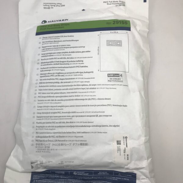 Halyard 29155 PICC Full Body Drape, Dual Fenestration 78in/198cm x ...